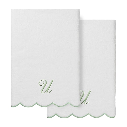 Click here for Linum Home Textiles Adornia Gray Scallop Personali... prices