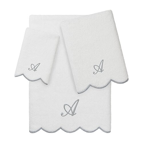 Click here for Linum Home Textiles Adornia Gray Scallop Personali... prices