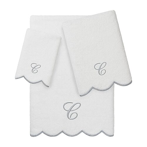Click here for Linum Home Textiles Adornia Gray Scallop Personali... prices