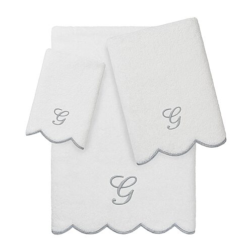 Click here for Linum Home Textiles Adornia Gray Scallop Personali... prices