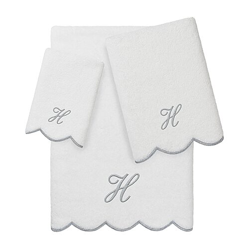 Click here for Linum Home Textiles Adornia Gray Scallop Personali... prices