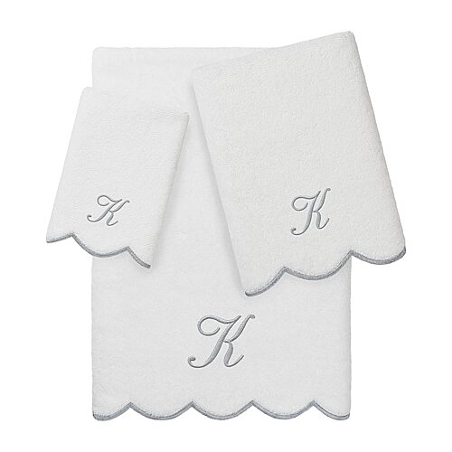 Click here for Linum Home Textiles Adornia Gray Scallop Personali... prices