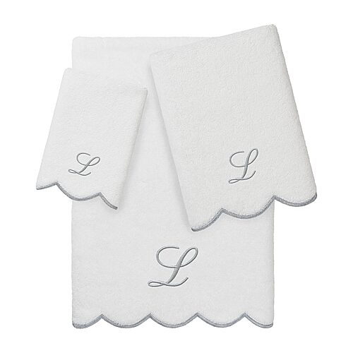 Click here for Linum Home Textiles Adornia Gray Scallop Personali... prices