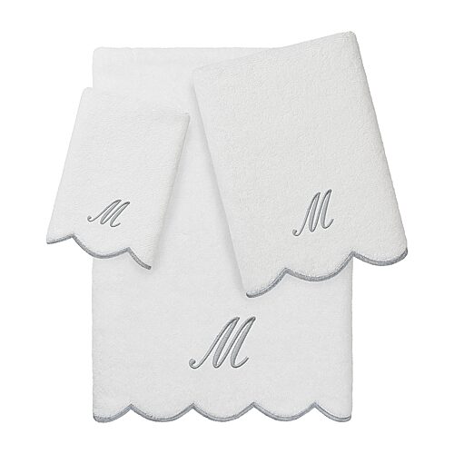 Click here for Linum Home Textiles Adornia Gray Scallop Personali... prices