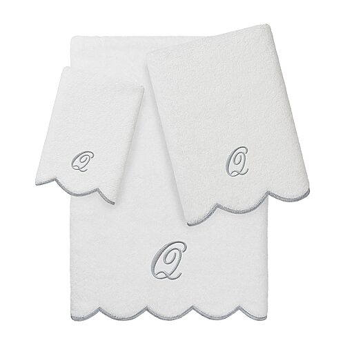Click here for Linum Home Textiles Adornia Gray Scallop Personali... prices