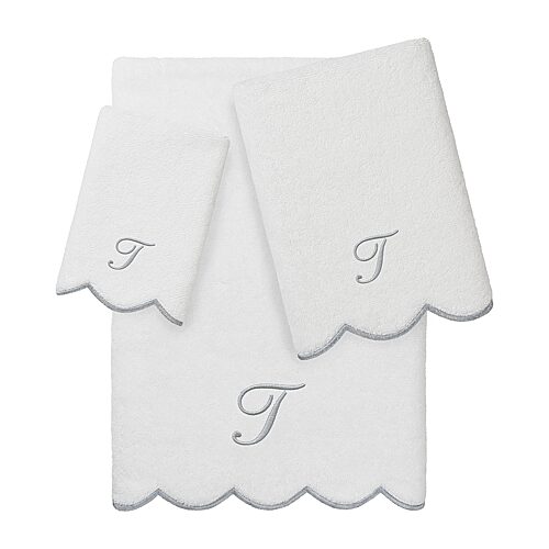 Click here for Linum Home Textiles Adornia Gray Scallop Personali... prices