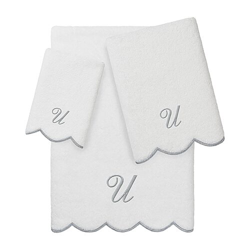Click here for Linum Home Textiles Adornia Gray Scallop Personali... prices