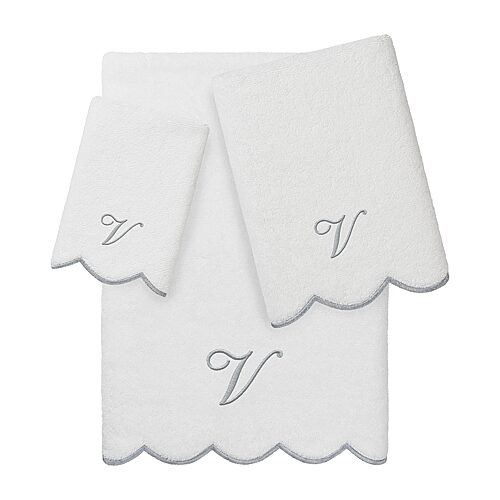 Click here for Linum Home Textiles Adornia Gray Scallop Personali... prices