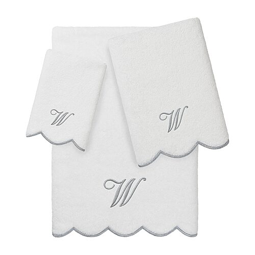 Click here for Linum Home Textiles Adornia Gray Scallop Personali... prices