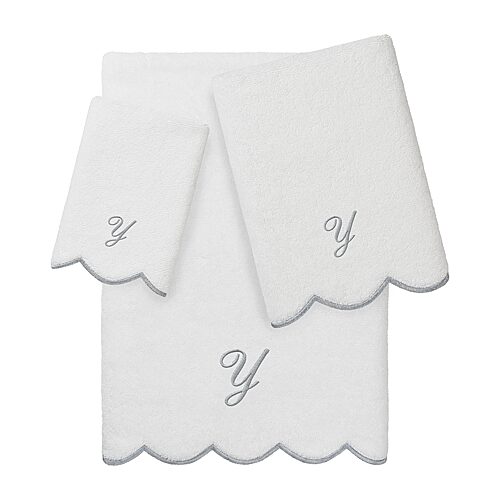 Click here for Linum Home Textiles Adornia Gray Scallop Personali... prices