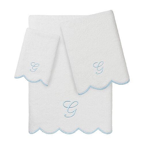 Click here for Linum Home Textiles Adornia Blue Scallop Personali... prices
