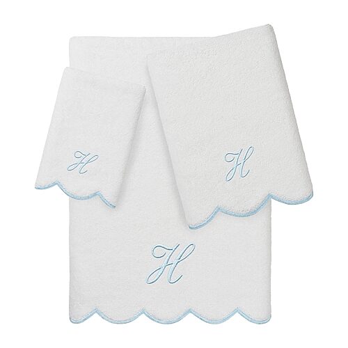 Click here for Linum Home Textiles Adornia Blue Scallop Personali... prices