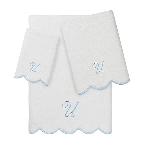 Click here for Linum Home Textiles Adornia Blue Scallop Personali... prices