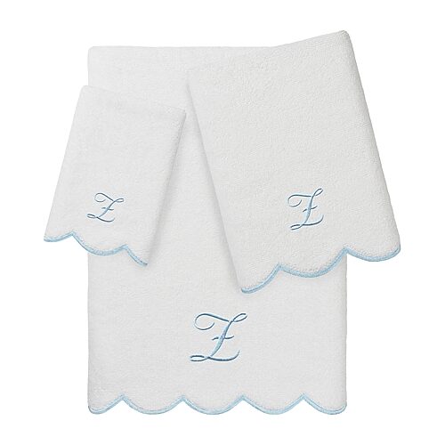 Click here for Linum Home Textiles Adornia Blue Scallop Personali... prices