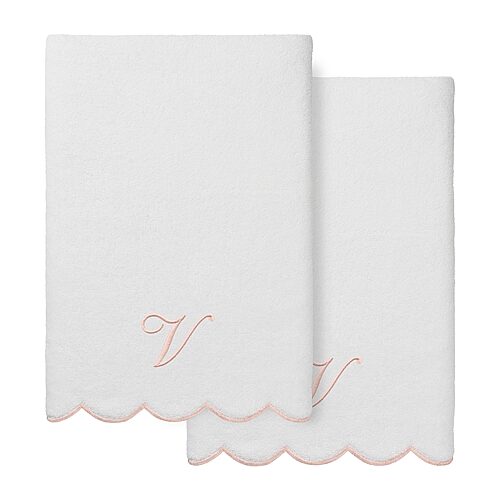 Click here for Linum Home Textiles Adornia Pink Scallop Personali... prices