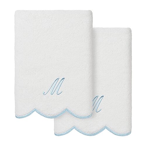 Click here for Linum Home Textiles Adornia Blue Scallop Personali... prices