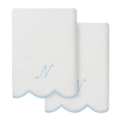 Click here for Linum Home Textiles Adornia Blue Scallop Personali... prices