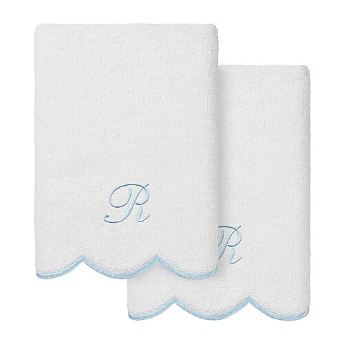 Click here for Linum Home Textiles Adornia Blue Scallop Personali... prices