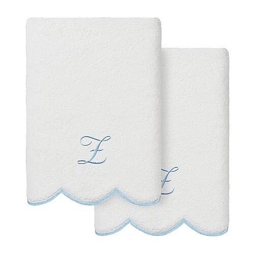 Click here for Linum Home Textiles Adornia Blue Scallop Personali... prices