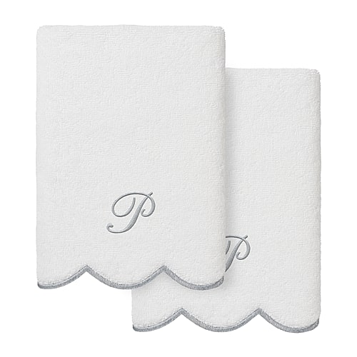 Click here for Linum Home Textiles Adornia Gray Scallop Personali... prices