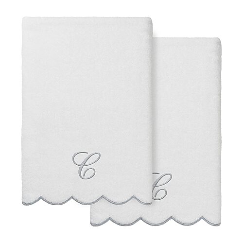 Click here for Linum Home Textiles Adornia Gray Scallop Personali... prices