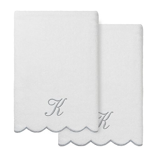 Click here for Linum Home Textiles Adornia Gray Scallop Personali... prices