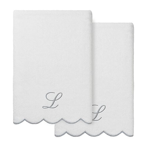 Click here for Linum Home Textiles Adornia Gray Scallop Personali... prices
