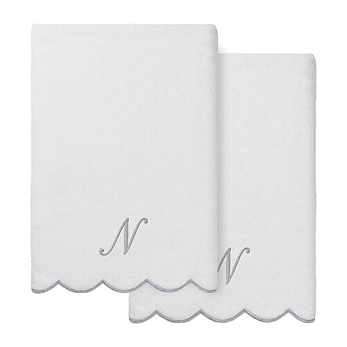 Click here for Linum Home Textiles Adornia Gray Scallop Personali... prices