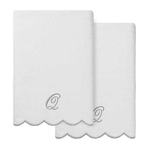 Click here for Linum Home Textiles Adornia Gray Scallop Personali... prices