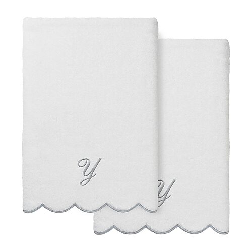 Click here for Linum Home Textiles Adornia Gray Scallop Personali... prices