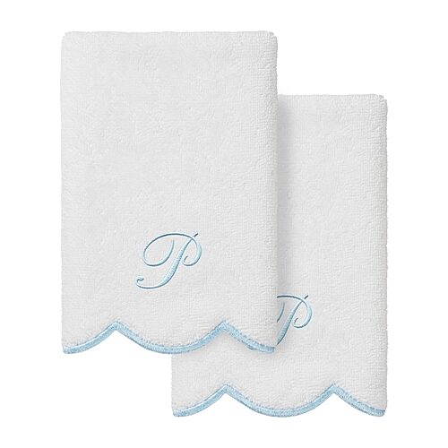Click here for Linum Home Textiles Adornia Blue Scallop Personali... prices