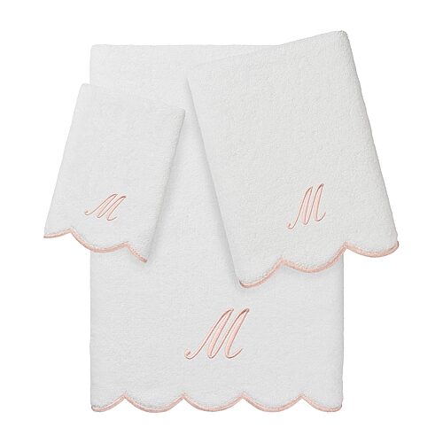 Click here for Linum Home Textiles Adornia Pink Scallop Personali... prices