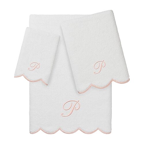 Click here for Linum Home Textiles Adornia Pink Scallop Personali... prices