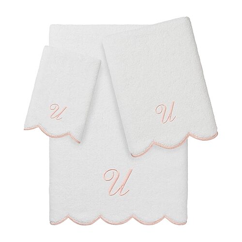 Click here for Linum Home Textiles Adornia Pink Scallop Personali... prices