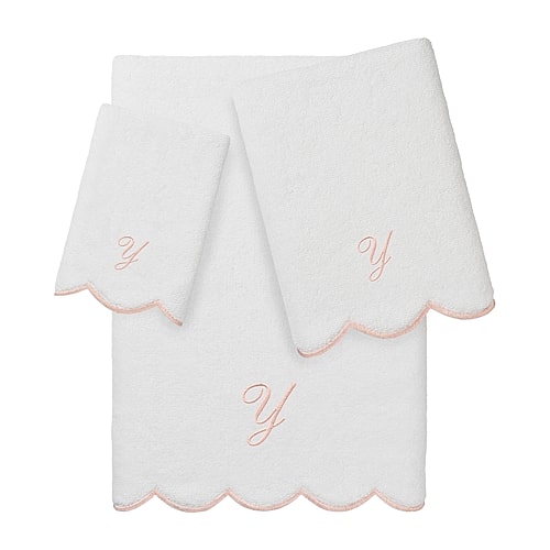 Click here for Linum Home Textiles Adornia Pink Scallop Personali... prices