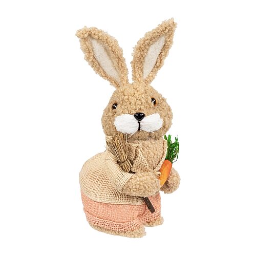 Northlight Plush Boy Rabbit with Carrots Easter Figurine