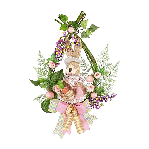 Click here for Northlight 22 Flower Bunny Moss Vines Unlit Wreath... prices