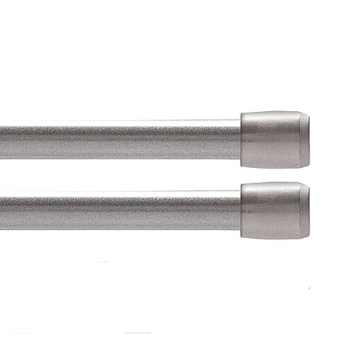 Kenney Fast Fit No Tools 2 Pack 7/16 IN Tension Curtain Rod  One Size  Black