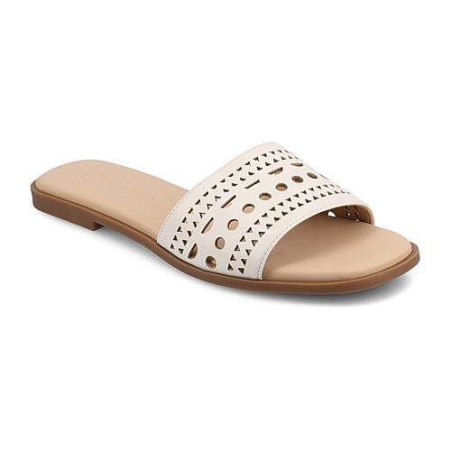 Click here for Journee Collection Womens Brodie Flat Sandals  6 M... prices