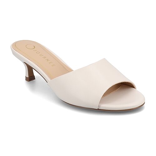 Journee Collection Womens Jeylah Heeled Sandals  6 Medium  Beige