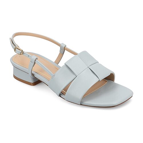 Journee Collection Womens Tabatha Block Heel Slingback Flat Sandals - Blue