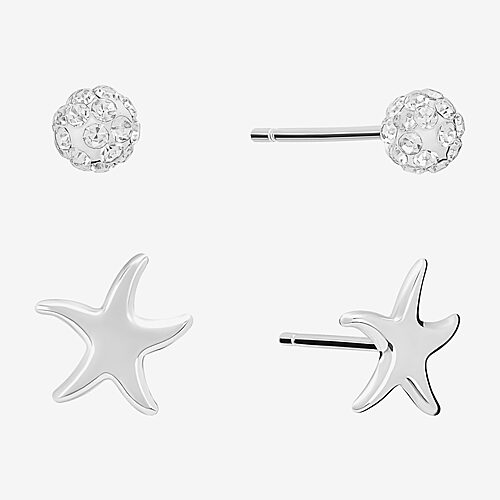 Click here for Silver Treasures Starfish Womens Crystal Sterling... prices