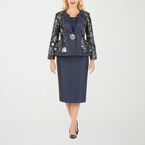 Click here for Giovanna Collection 3-pc. Brocade Skirt Suit  8  B... prices
