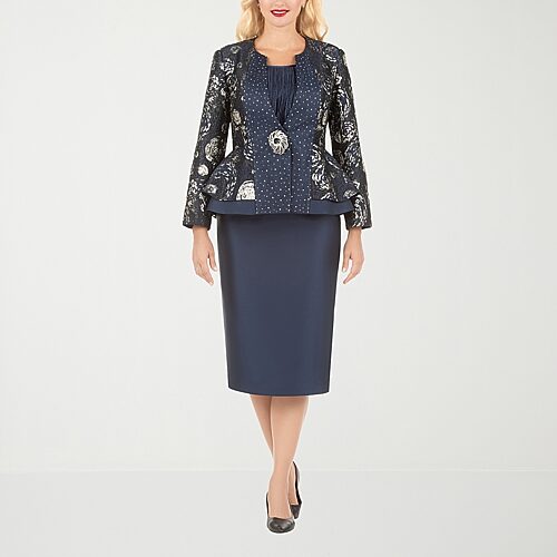 Click here for Giovanna Collection 3-pc. Brocade Skirt Suit-Plus... prices