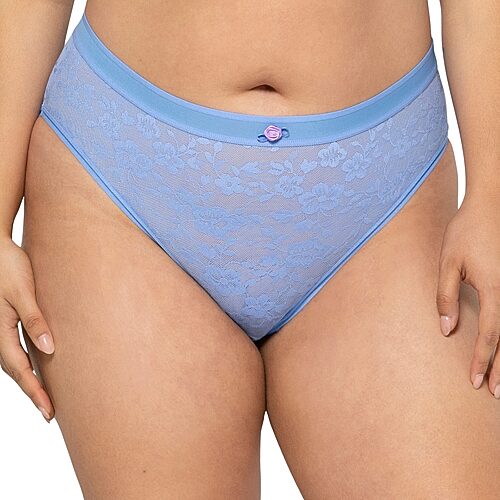 Click here for Curvy Couture No Show Lace High Cut Brief Panty -... prices