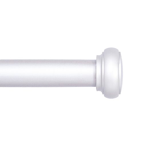 Kenney Weaver Premium Decorative Window Curtain Rod 1 IN Adjustable Curtain Rod  One Size  Silver