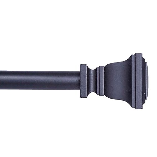 Kenney Tyler 1/2 IN Adjustable Curtain Rod  One Size  Black