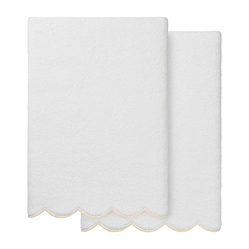 Click here for Linum Home Adornia Scallop Cotton 2-Pc. Bath Towel... prices
