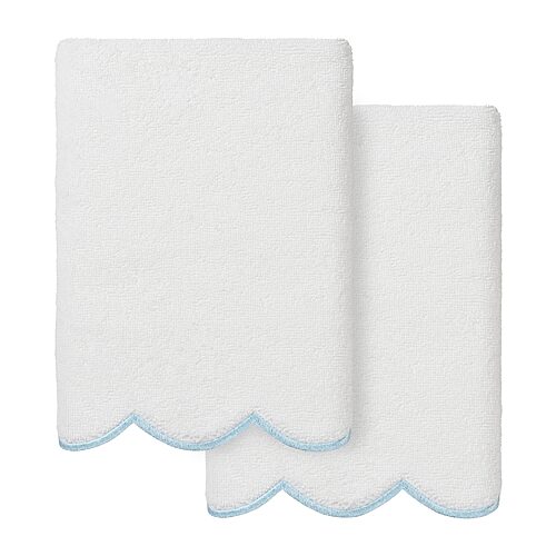 Click here for Linum Home Adornia Scallop Cotton 2-Pc. Hand Towel... prices
