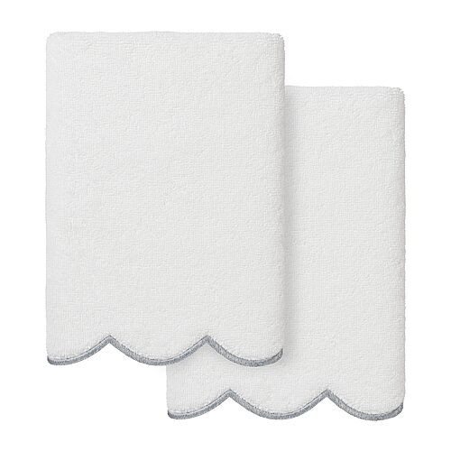 Click here for Linum Home Adornia Scallop Cotton 2-Pc. Hand Towel... prices